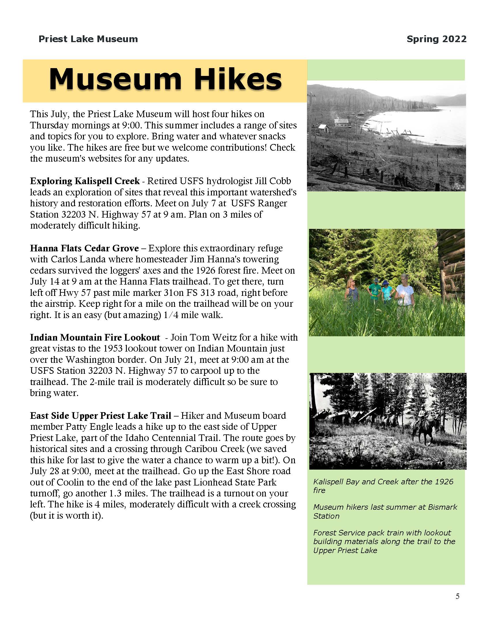 Programs & Presentations - Welcome to the Priest Lake Museum